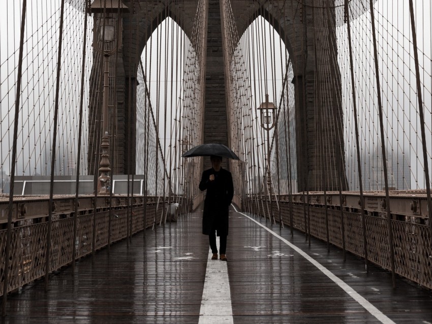 Free download | HD PNG bridge umbrella man silhouette lonely design 4k ...