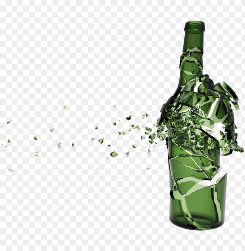 Free download | HD PNG green glass bottle shattering in explosion ...