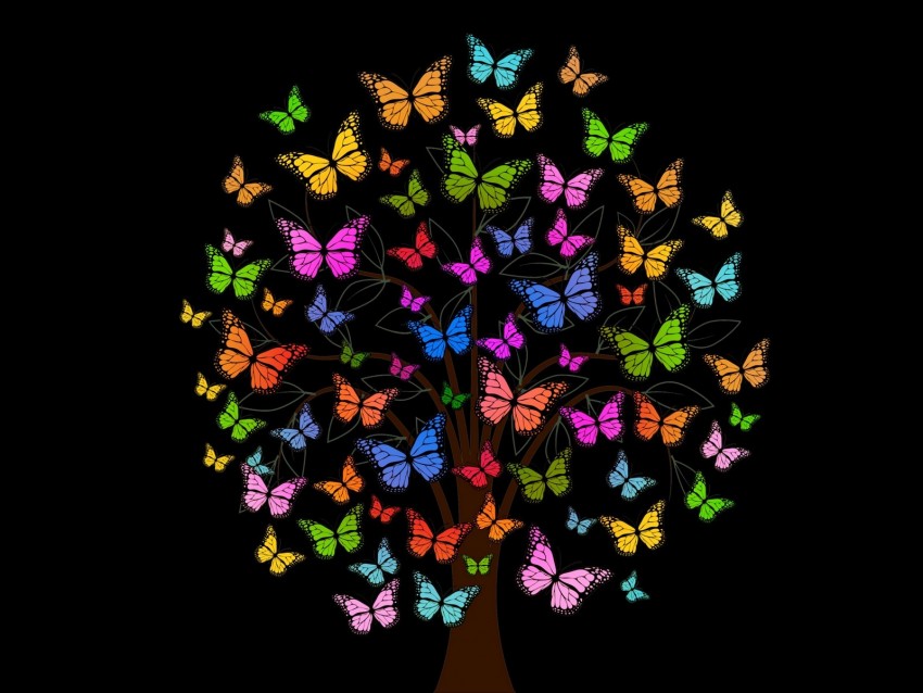 Free download | HD PNG butterfly tree patterns colorful 4k wallpaper ...