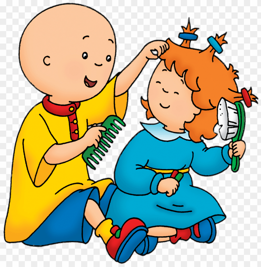 Free download | HD PNG caillou playing hairdresser with rosie clipart ...