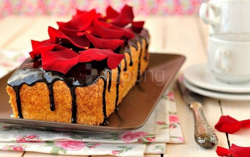 Free download | HD PNG cake with red rose petals 4k wallpaper ...