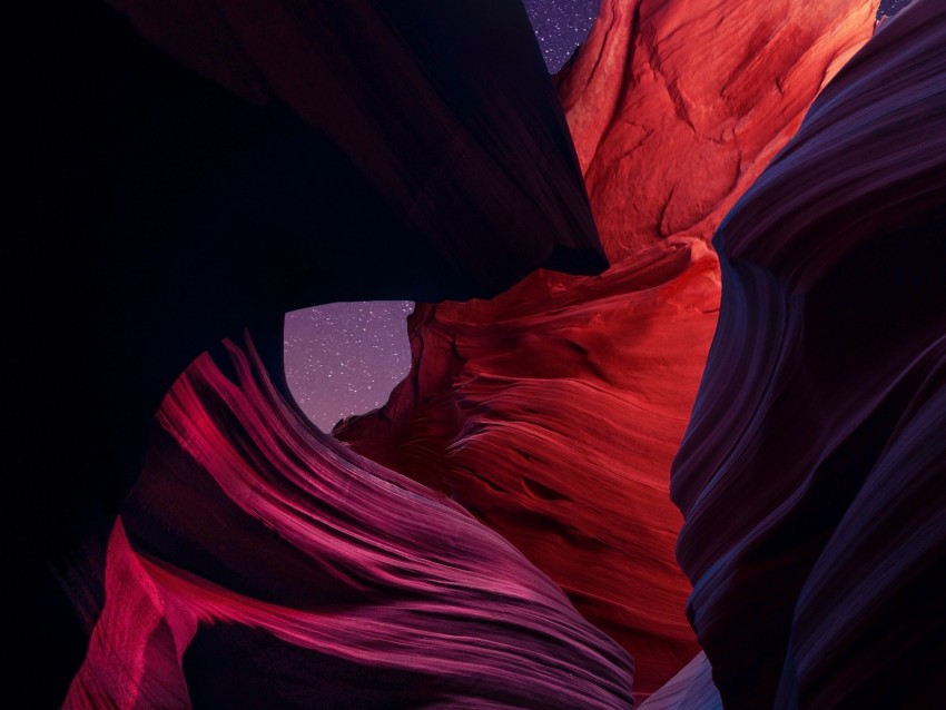 Free download | HD PNG canyon layers night starry sky 4k wallpaper | TOPpng