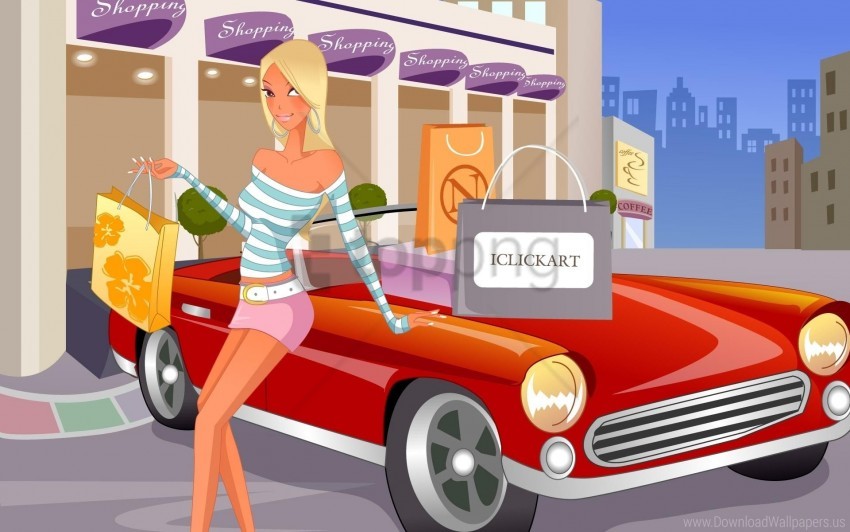 Free download | HD PNG car girl shopping wallpaper background best ...