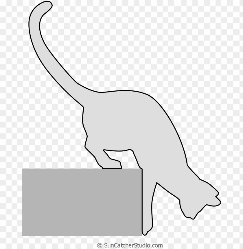 Free download | HD PNG cat climbing down cat silhouette pattern stencil ...