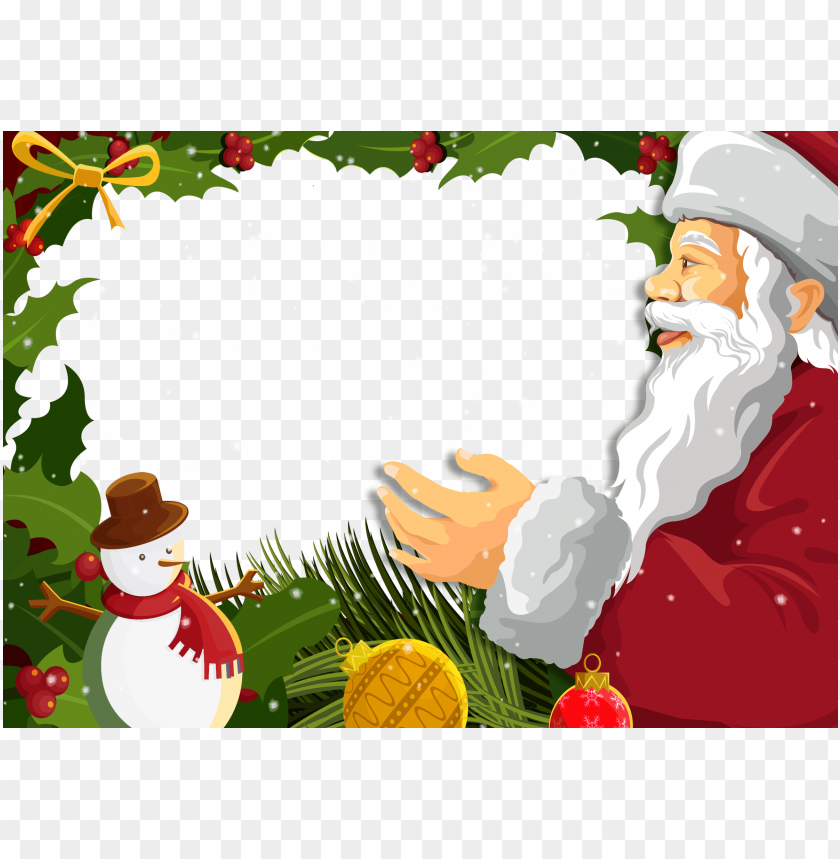 Free download | HD PNG christmas photo frame with santa claus ...