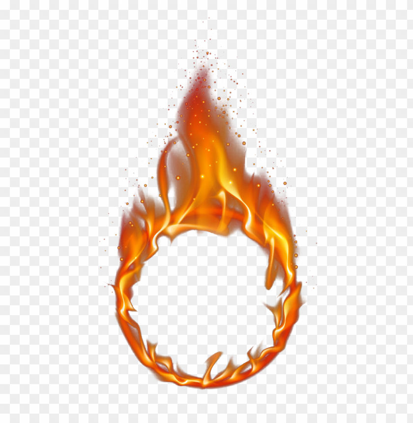Circle Outline Frame Border Fire Flame Transparent Clipart Background ...