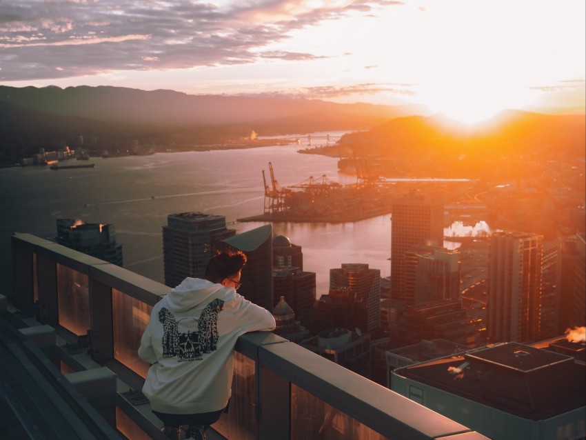Free download | HD PNG city sunset loneliness man solitude 4k wallpaper ...