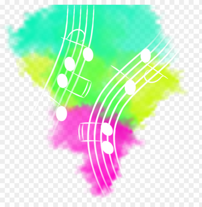 Free download | HD PNG color explosion with notes and music music ...