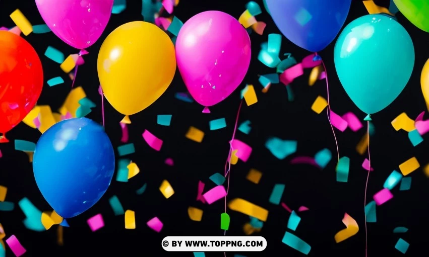 Free download | HD PNG colorful balloons exploding vector illustration ...