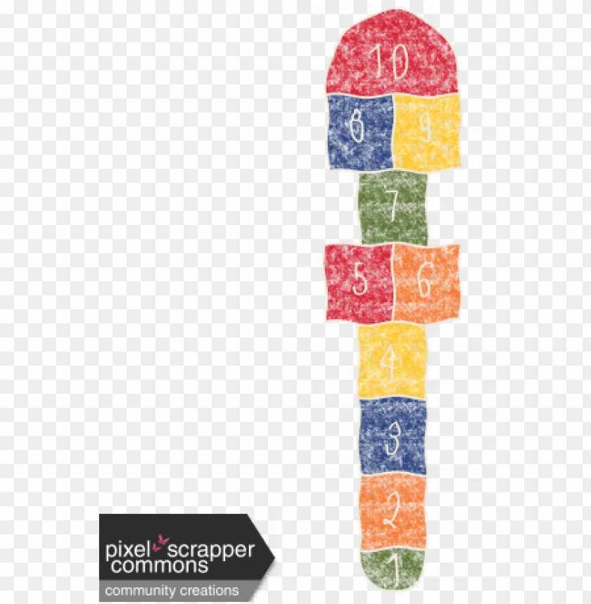 Free download | HD PNG colorful chalk hopscotch element digital ...