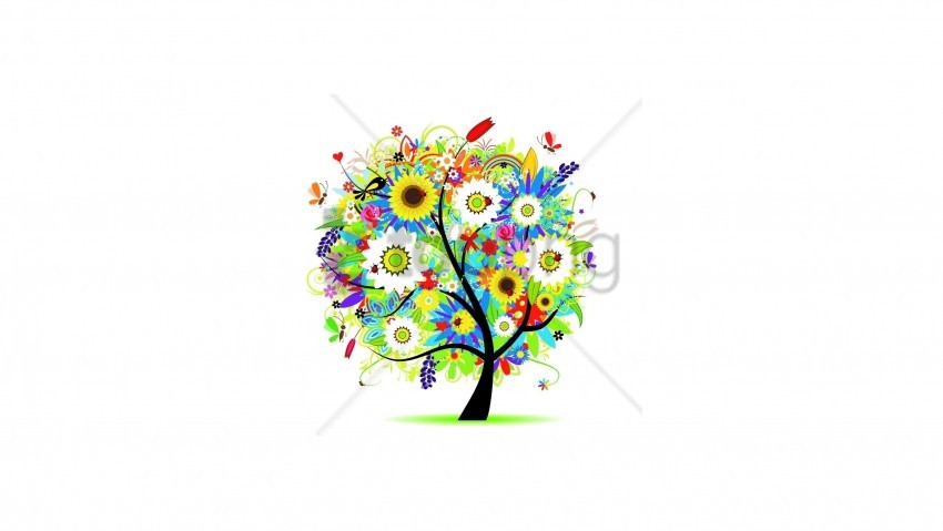 Free download | HD PNG colorful drawing flowers trees wallpaper ...