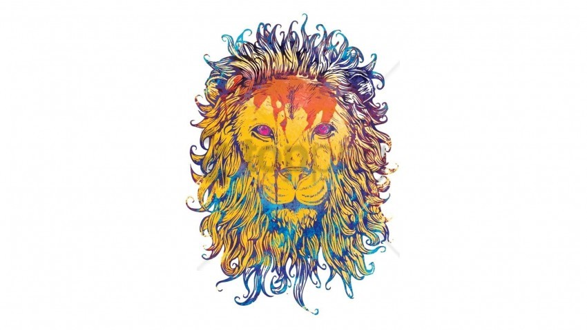 Free download | HD PNG colorful drawing king king of beasts lion ...