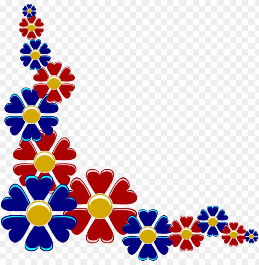 Free download | HD PNG colorful floral corner borders png PNG ...