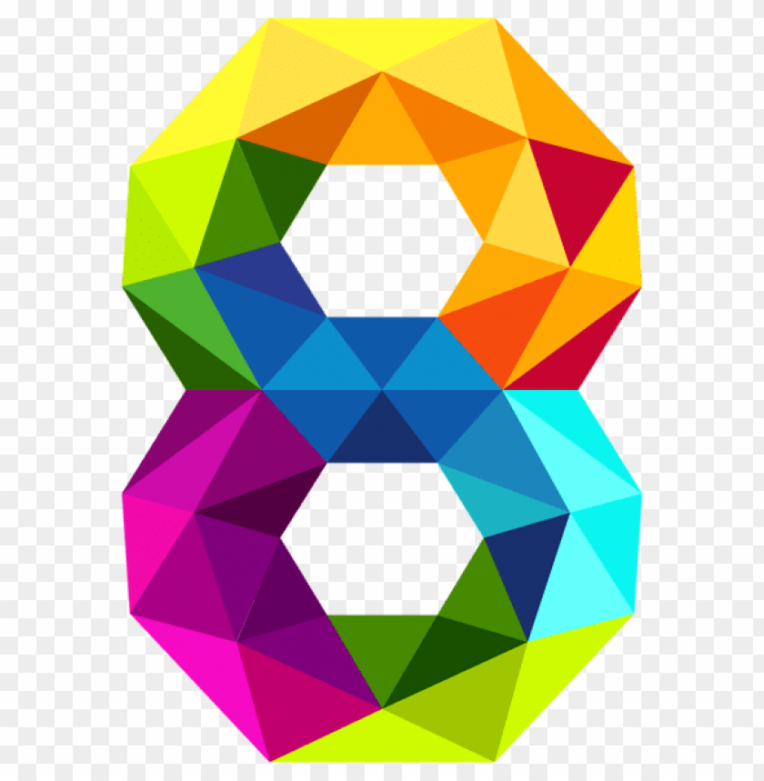 Free download | HD PNG colourful triangles number eight clipart png ...