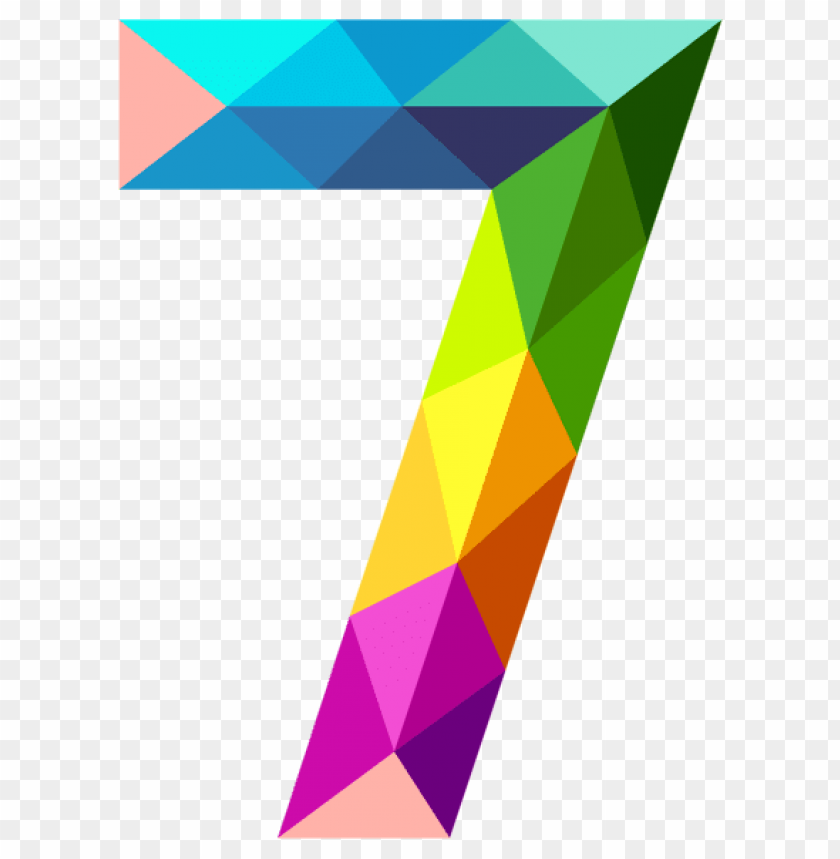 Free download | HD PNG colourful triangles number seven clipart png photo - 50049 | TOPpng