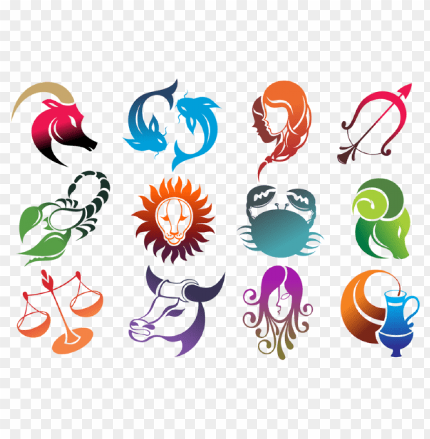 Free download | HD PNG colourful zodiac signs set large clipart png ...