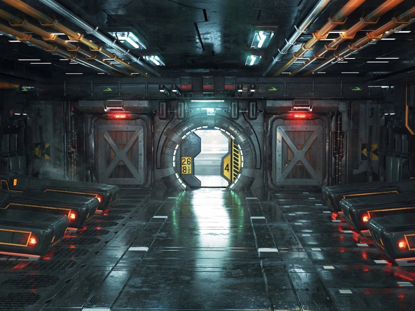 Free download | HD PNG corridor door sci fi art 4k wallpaper | TOPpng