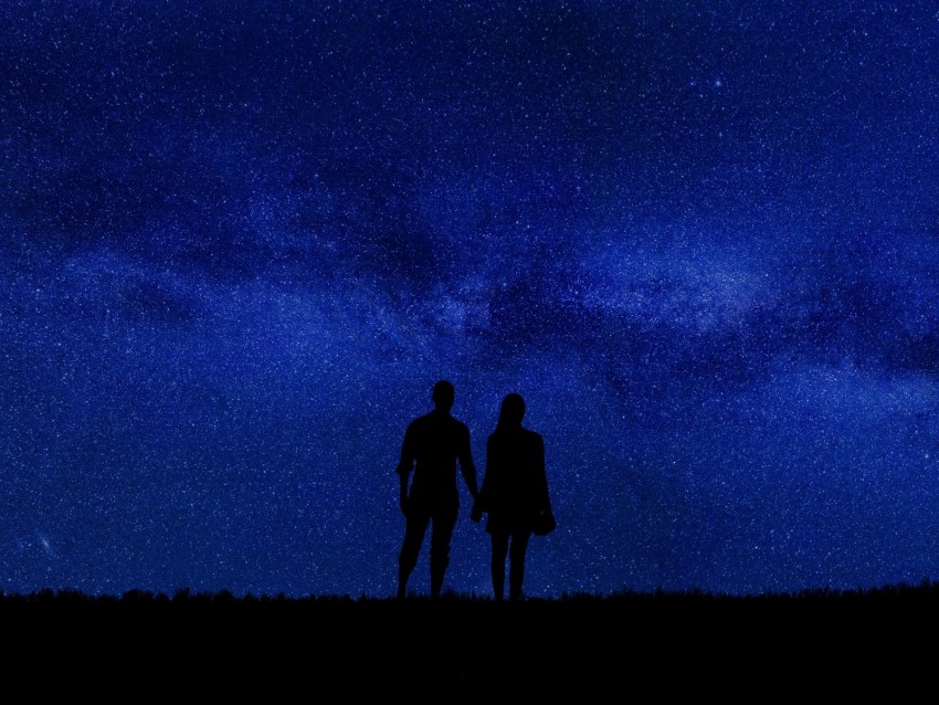 Free download | HD PNG couple silhouettes starry sky romance night 4k ...