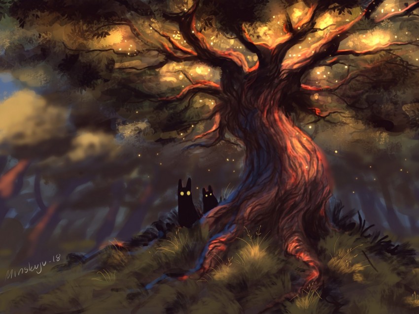 Free download | HD PNG creatures fabulous forest tree dark eyes 4k ...