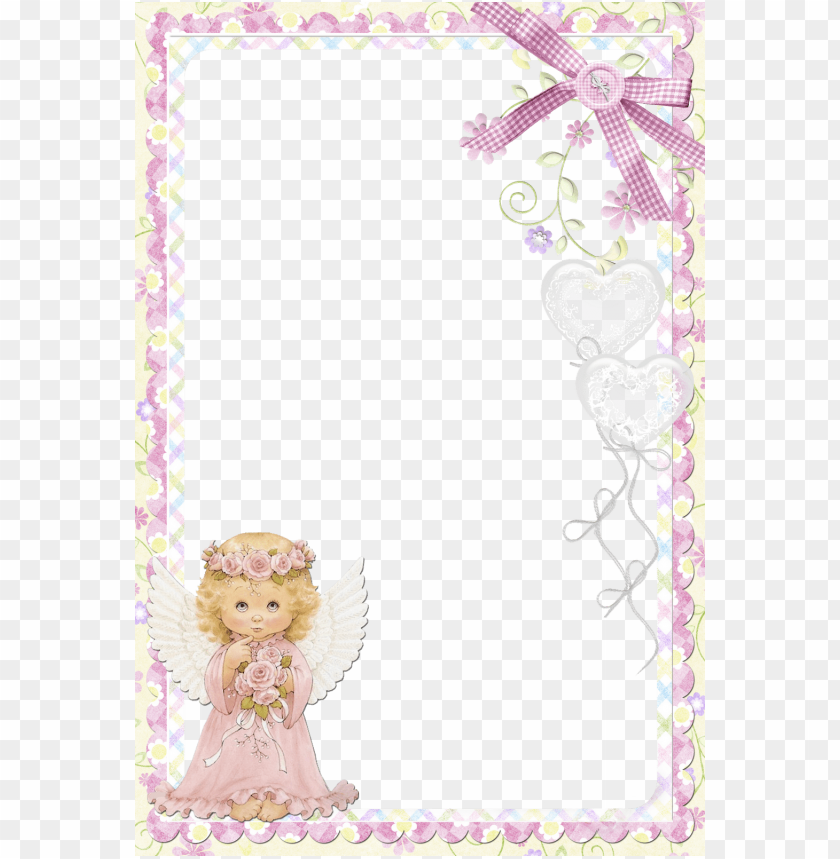 Free download | HD PNG cute soft pink png frame with angel background ...