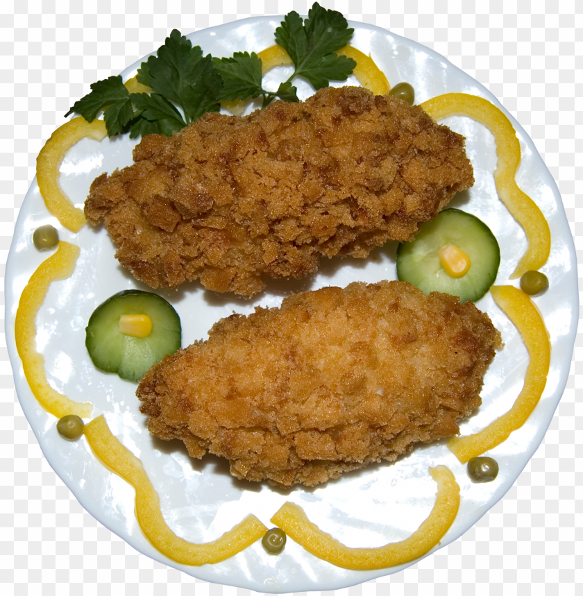 Free download | HD PNG fried chicken cutlets with garnish - Image ID ...