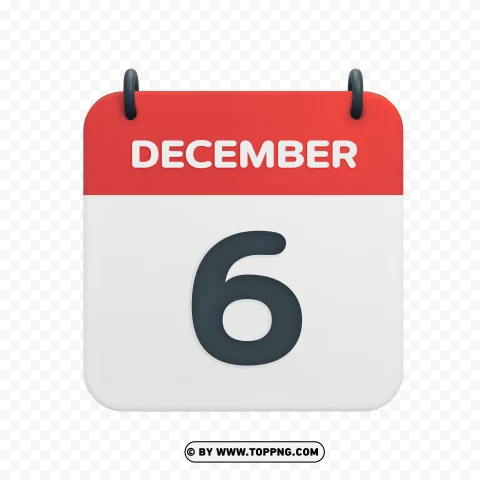 Free download | HD PNG december 6th calendar date icon vector image ...
