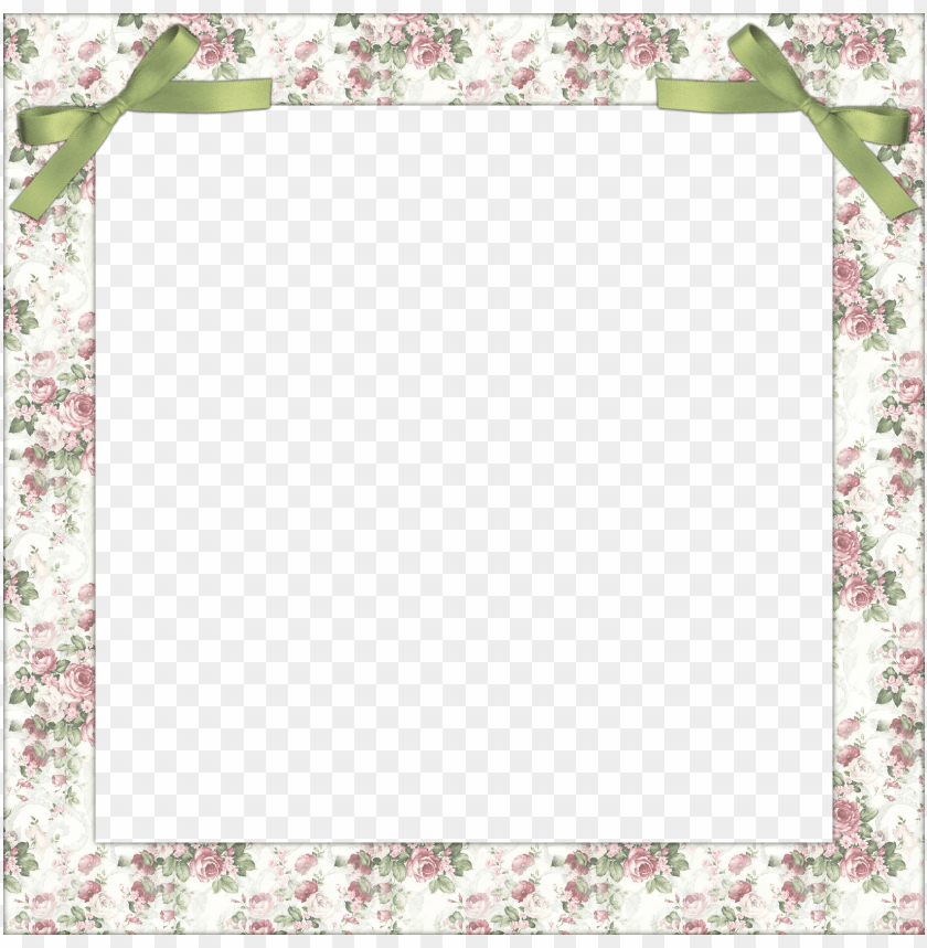 Free download | HD PNG delicate transparent flower frame with green ...