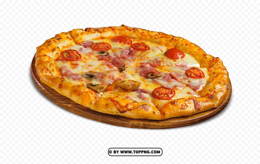 Free download | HD PNG delicious pizza on wooden plate transparent ...
