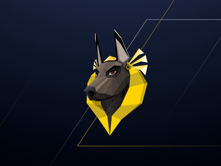 Free download | HD PNG dog pharaoh polygon yellow 4k wallpaper | TOPpng