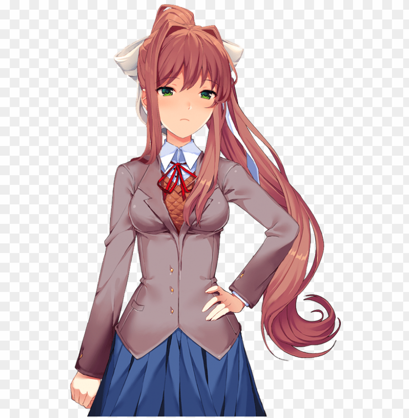 Free download | HD PNG doki doki monika hand on hip png doki doki literature club monika PNG ...