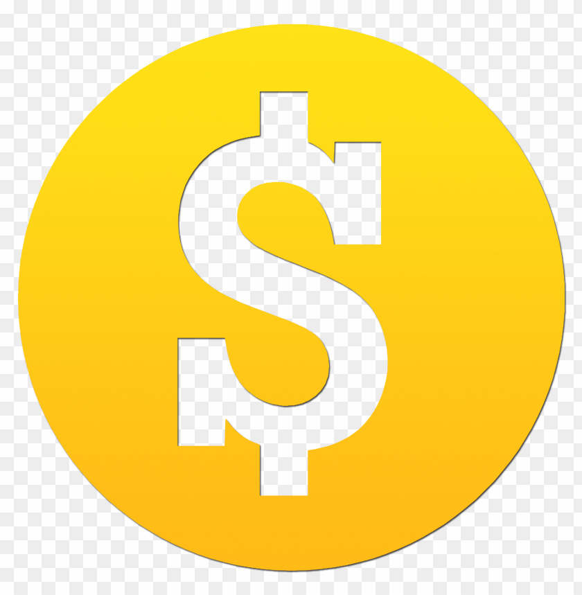 Free download | HD PNG golden dollar sign in yellow circle | TOPpng