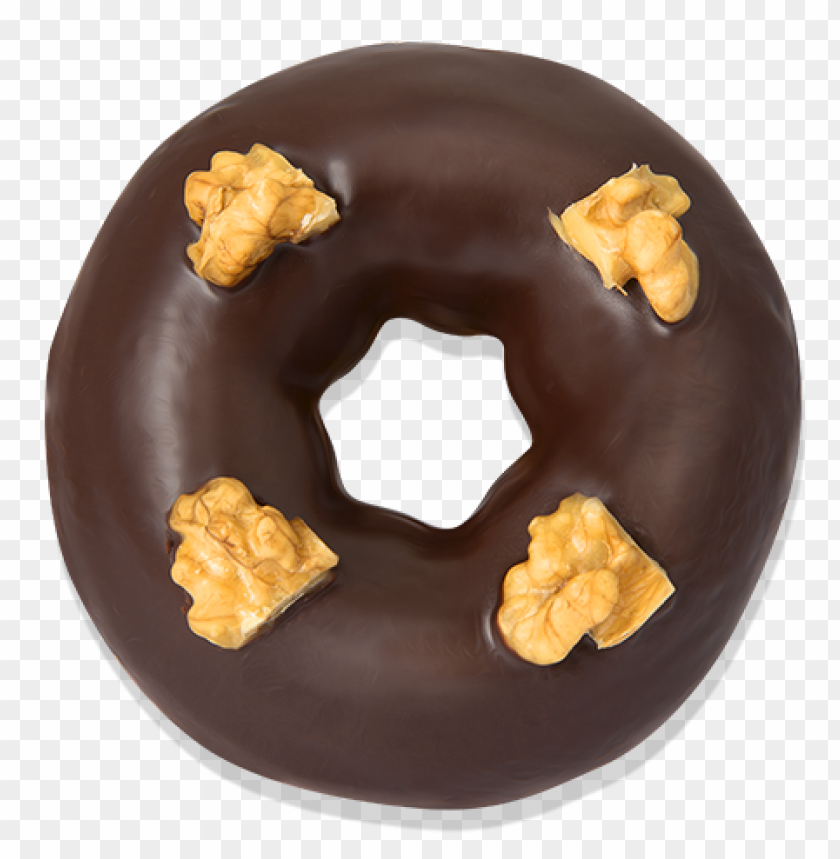 Free download | HD PNG chocolate donut with walnut toppings - Image ID ...