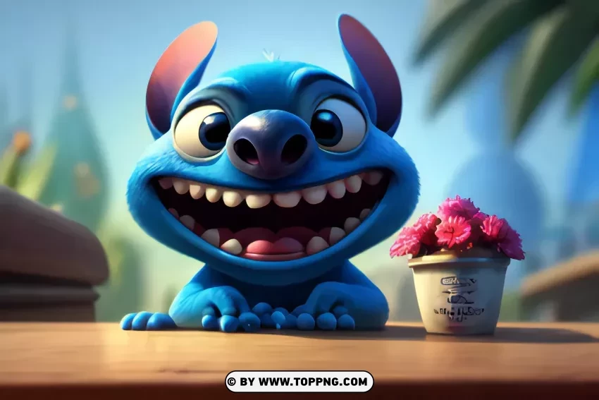 Free download | HD PNG energetic stitch smiling blue character in high ...