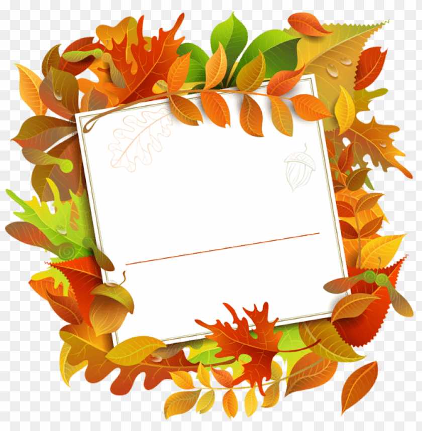 Free download | HD PNG fall decorative blank with leaves clipart png ...