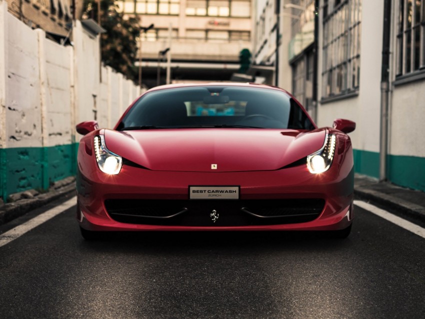 Free download | HD PNG ferrari sports car red front view 4k wallpaper ...