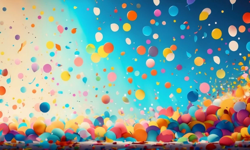 Free download | HD PNG festive confetti and balloon rain background ...