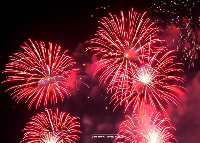 Free download | HD PNG fireworks background in red colors at night ...