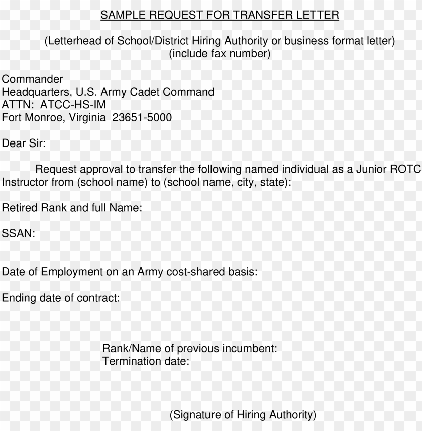 Free download | HD PNG formal request for transfer letter how to write ...