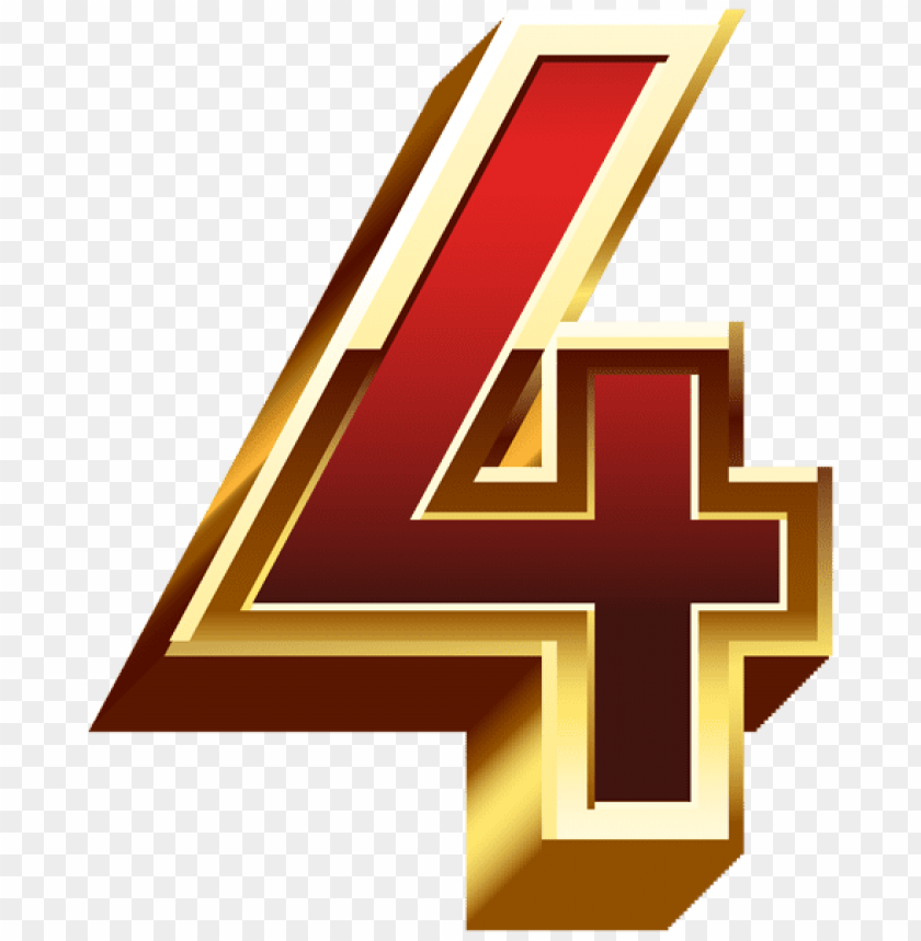 Four Gold Red Number Png Png Free Png Images cutout PNG & clipart ...