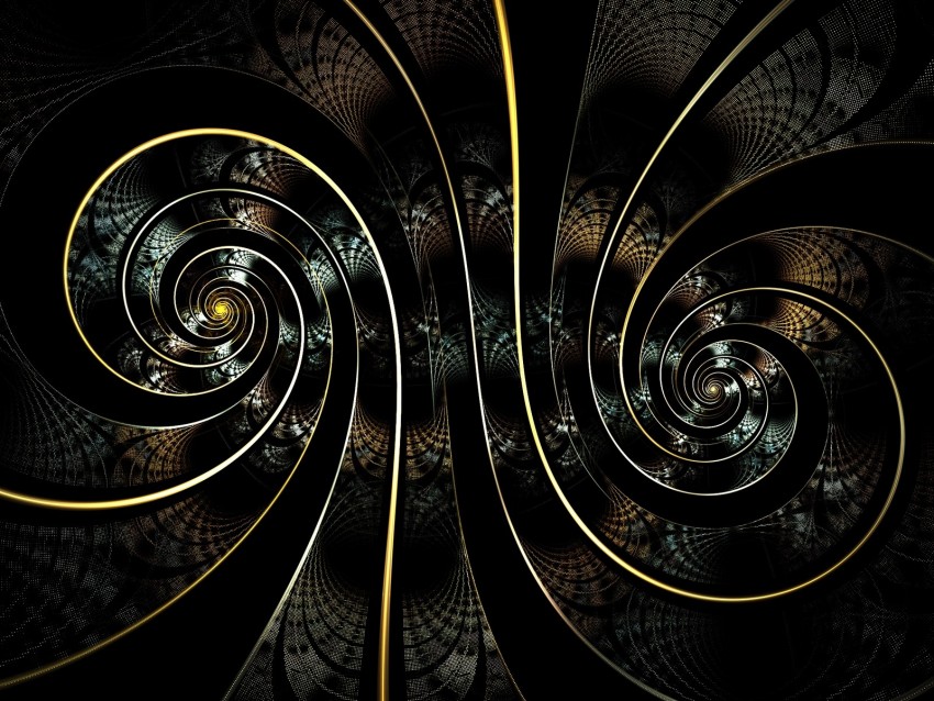 Free Download Hd Png Fractal Spiral Twisted Dark Abstraction 4k