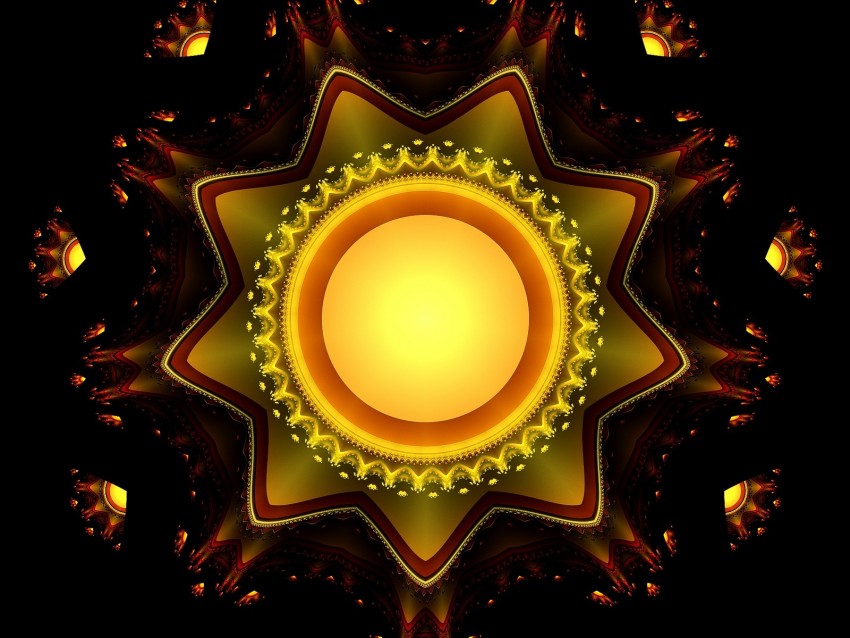 Free Download Hd Png Fractal Star Bright Glow Abstraction 4k