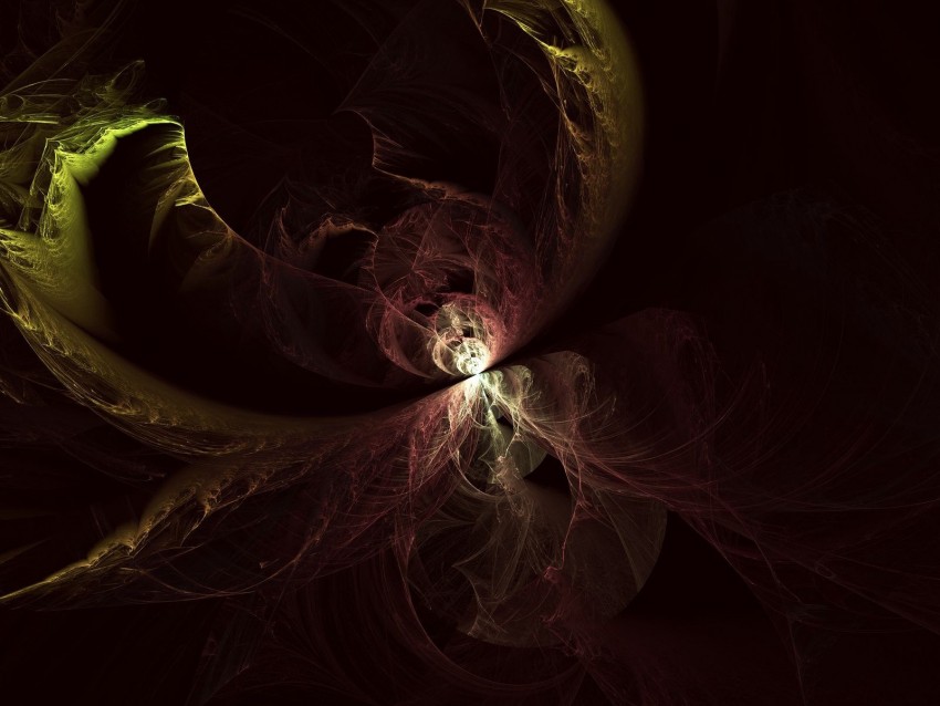 Free Download Hd Png Fractal Tangled Glow Dark Abstraction 4k