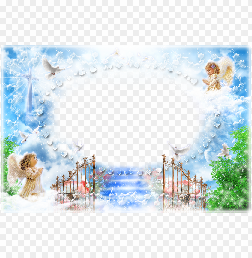 Free download | HD PNG frame angels at the gates of heaven background ...