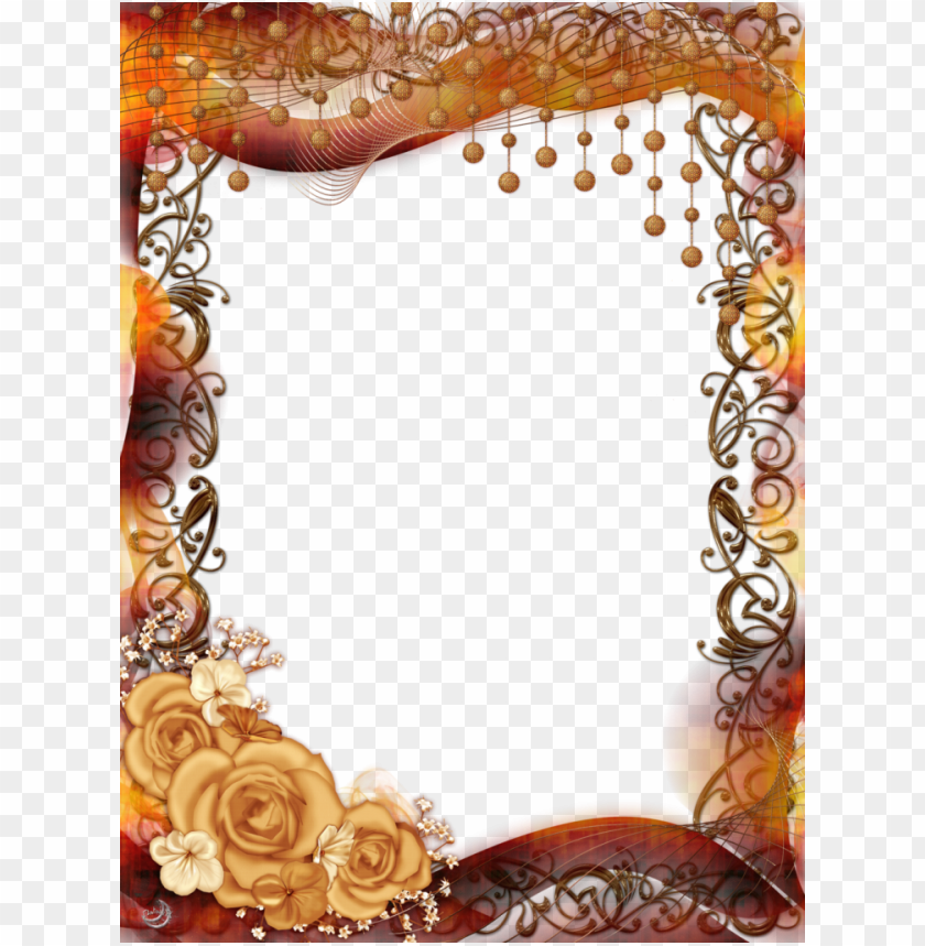 Free download | HD PNG frame with yellow roses background best stock ...
