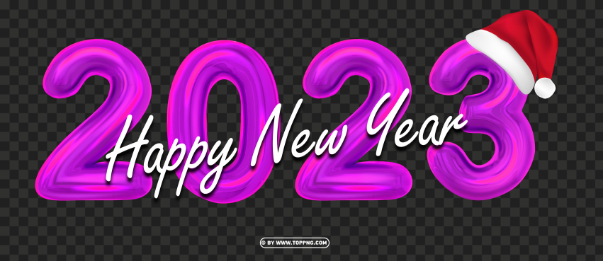 Free download | HD PNG free 2023 happy new year pink numbers with santa ...