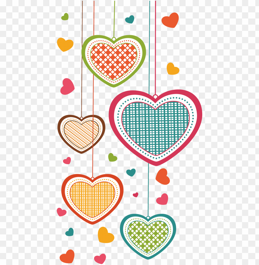 Free download | HD PNG free vector hanging falling colored hearts PNG transparent with Clear ...