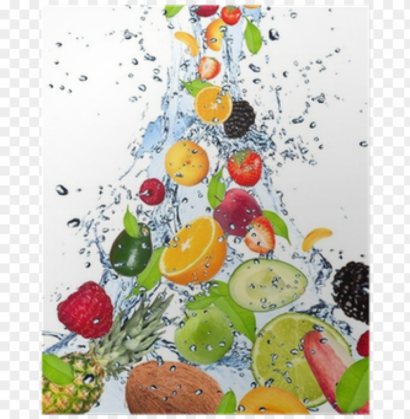 Free download | HD PNG fruits falling in water splash isolated on white ...