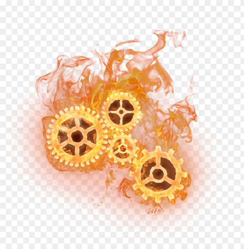 Free download | HD PNG fire flames with gear wheels illustration png ...