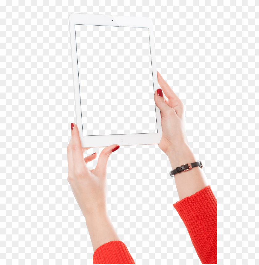 Free download | HD PNG hands holding a tablet with blank screen | TOPpng