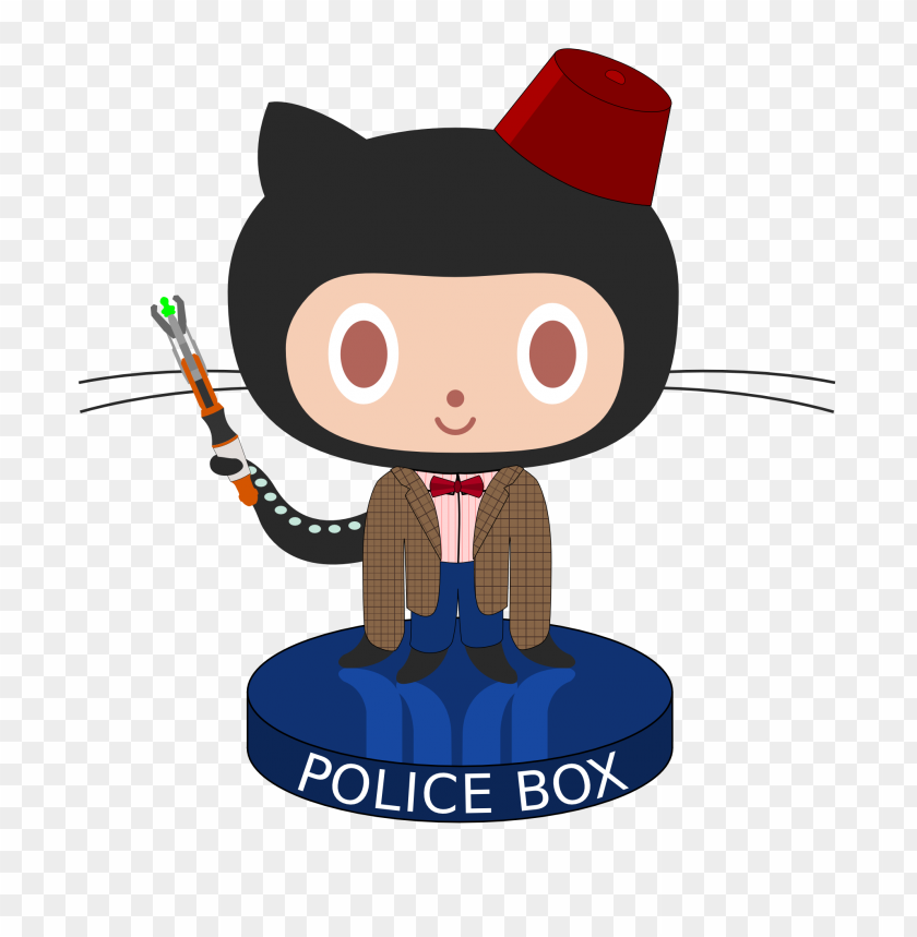 Free download | HD PNG github octocat in police box illustration | TOPpng
